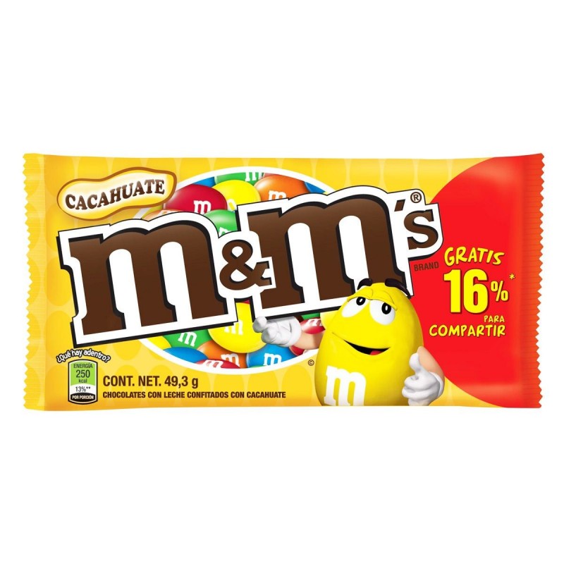 2959 Choco M&M Amarillo Cacahuate 6pz Mars - Fiesta y Toys