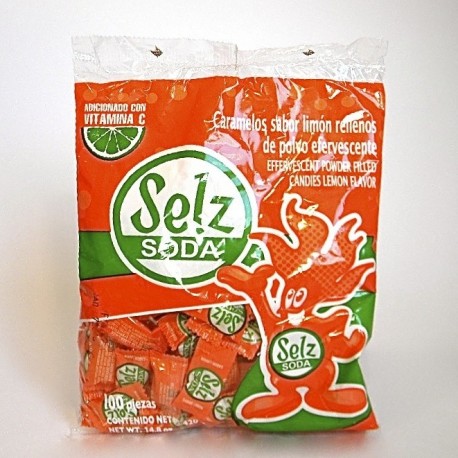 3063 Caramelo Selz Soda 100pzs Naranja Bocati Tinajjita - Fiesta y Toys